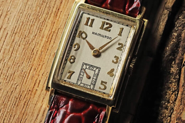 ハミルトン レクタンギュラー 14金無垢ケース 角金 Cal.982 滋賀 時計 買取 遺品無料査定 遺品整理 ご相談